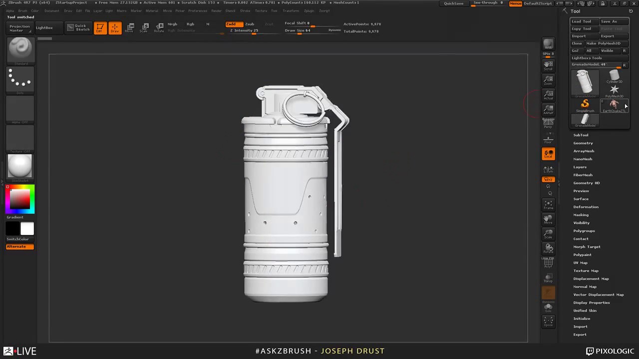 Joseph Drust – #AskZBrush LIVE with Joseph Drust Broadcast #4 – ZBrushLIVE