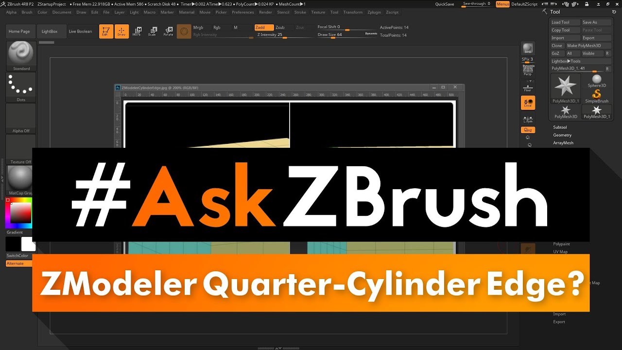#AskZBrush: “How can I make a perfect quarter-cylinder on the edge of a ...
