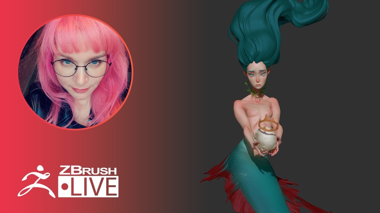 (Part 3) 3D Model a Mermaid #withme! – Alina Ivanchenko – Episode 12 – ZBrushLIVE